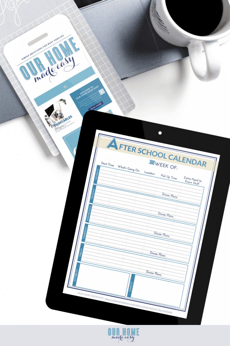 After School Schedule Maker with Free Schedule Planner – Our Home Made Easy
