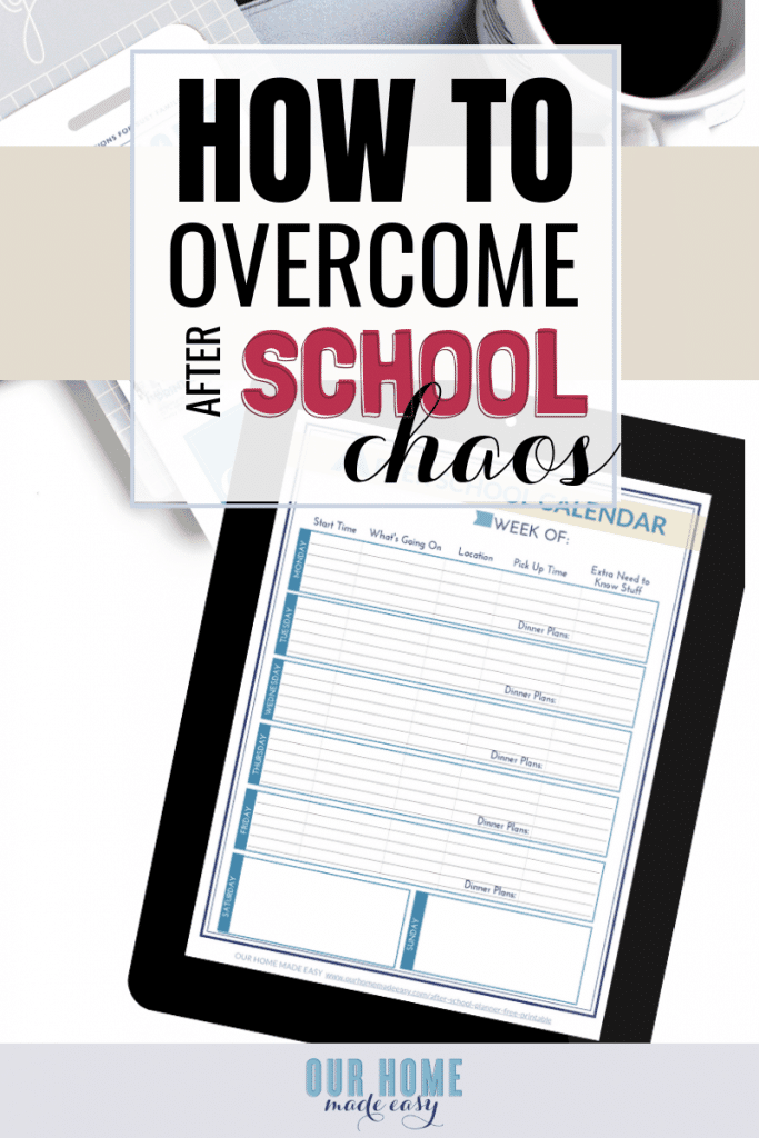 After School Schedule Maker with Free Schedule Planner – Our Home Made Easy