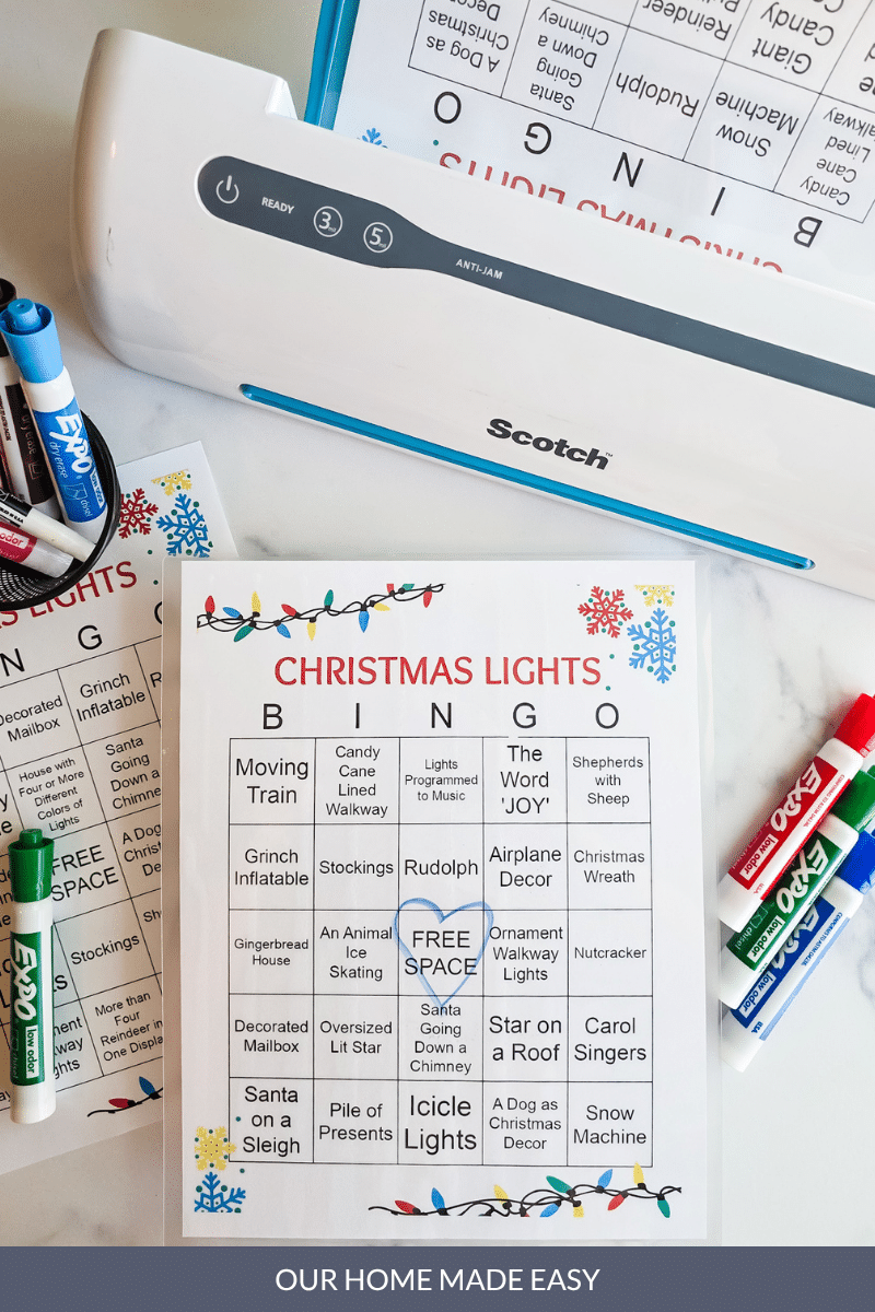 Free Printable Christmas Lights Bingo Card Game – Our Home Made Easy