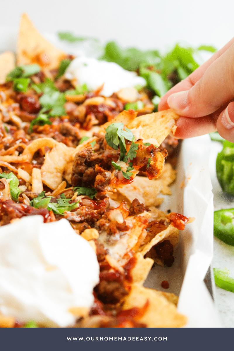 Easy Cowboy Nachos Sheet Pan Recipe (BBQ Beef) – Our Home Made Easy